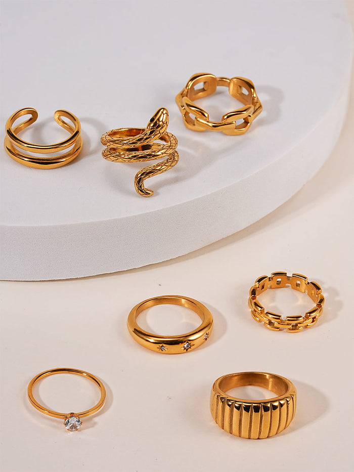 Snake Ring Gold - 54 | ICRUSH