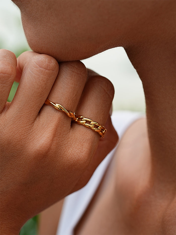 Modern Curve Ring Gold - 54 | ICRUSH